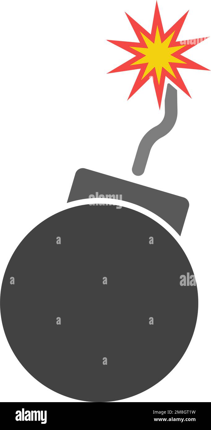 Bomb with burning wick. Weapon. Editable vector Stock Vector Image ...
