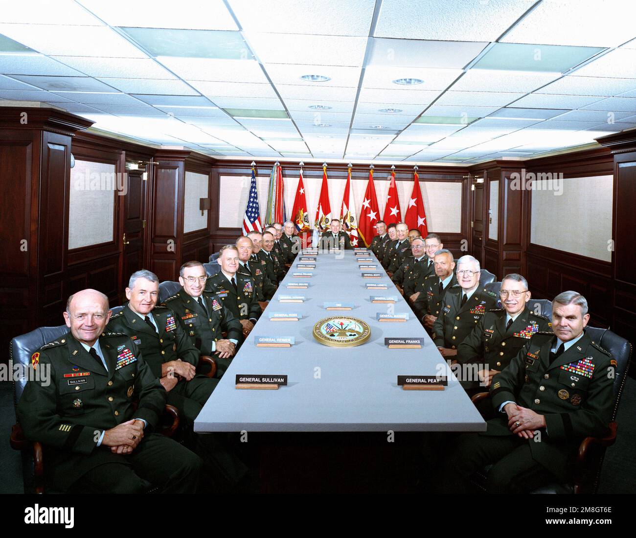 Group photograph of GEN Gordon R. Sullivan (right), Army CHIEF of STAFF ...