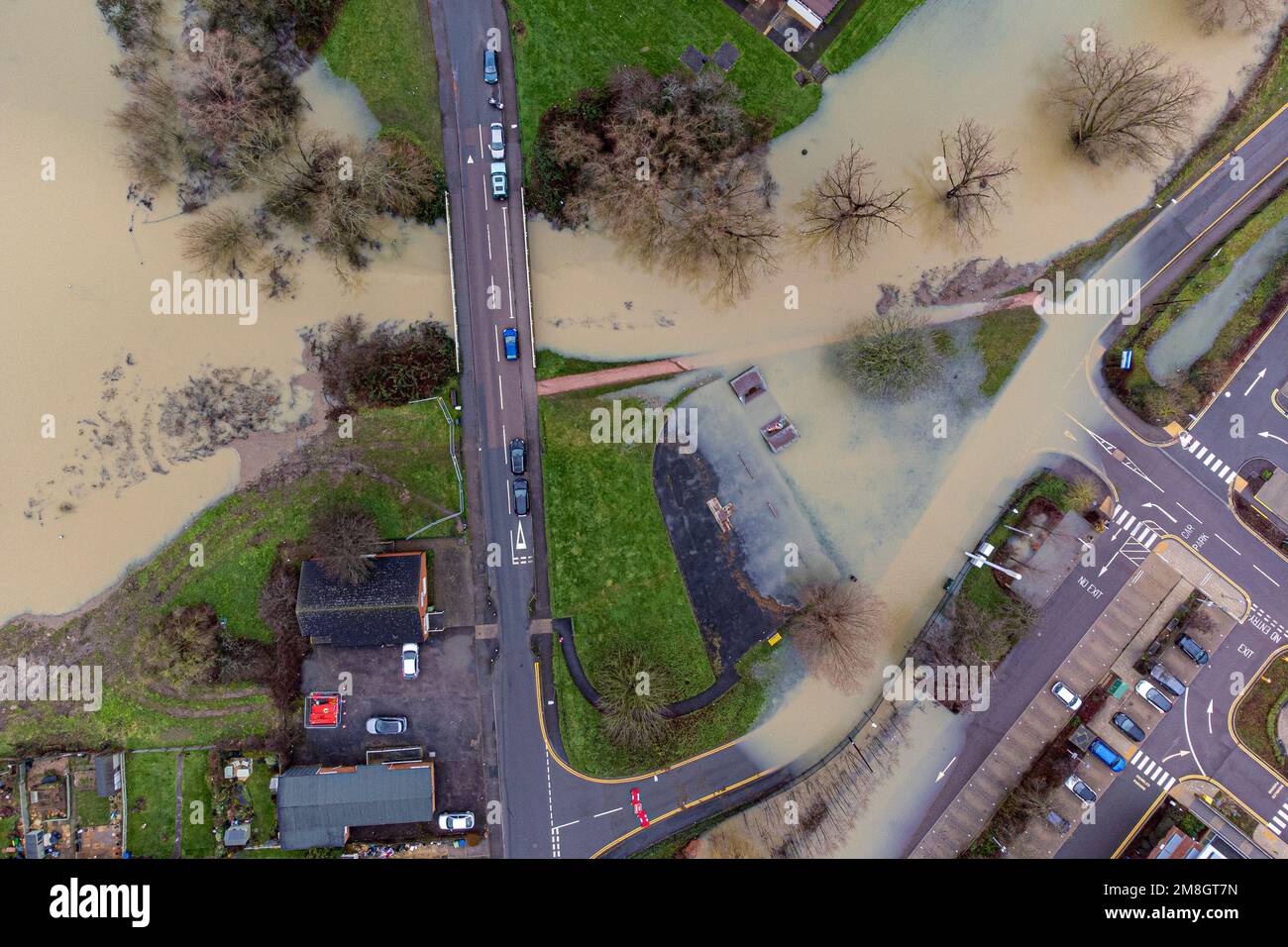 Flooding around Tewkesbury, in Gloucestershire. Heavy rain and blustery ...