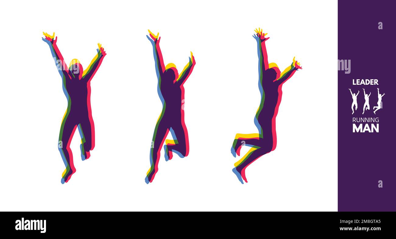 Winner at a finish line. Silhouette of a running man. Design template ...