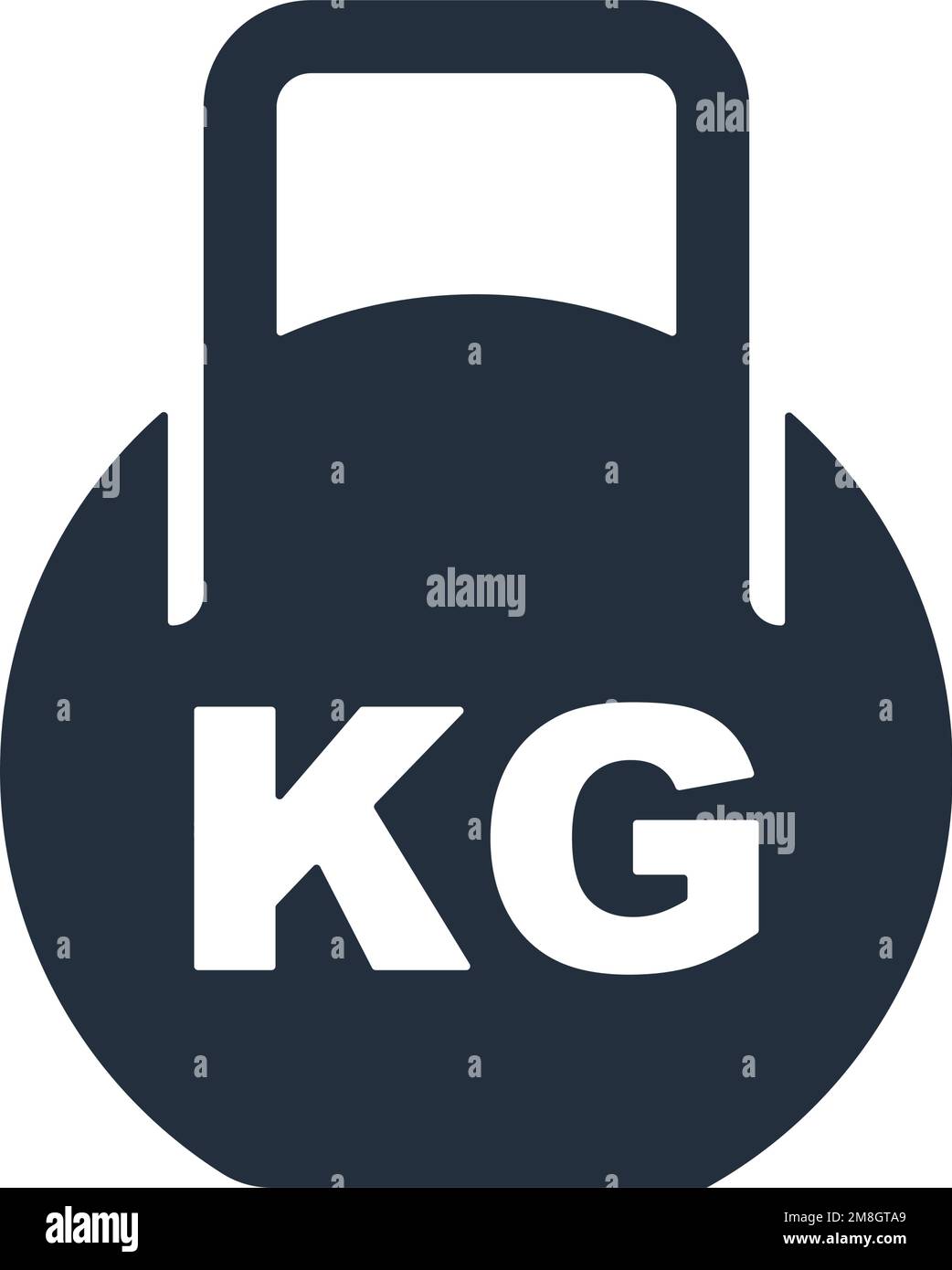 KG kettlebell silhouette icon. Weight training icon. Editable vector ...