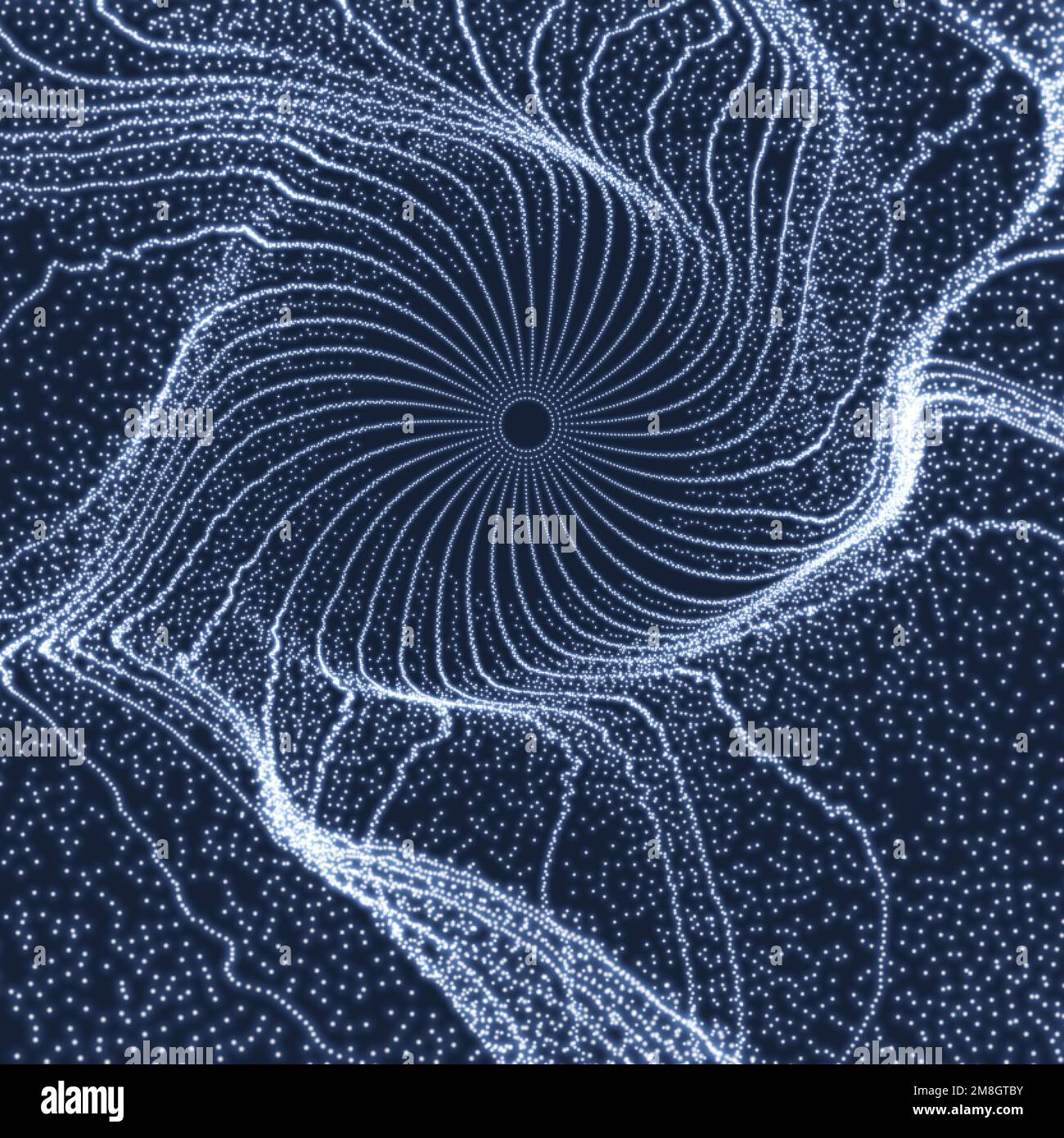 Array with Dynamic Particles. 3d Futuristic technology style. Abstract Background. Texture ...