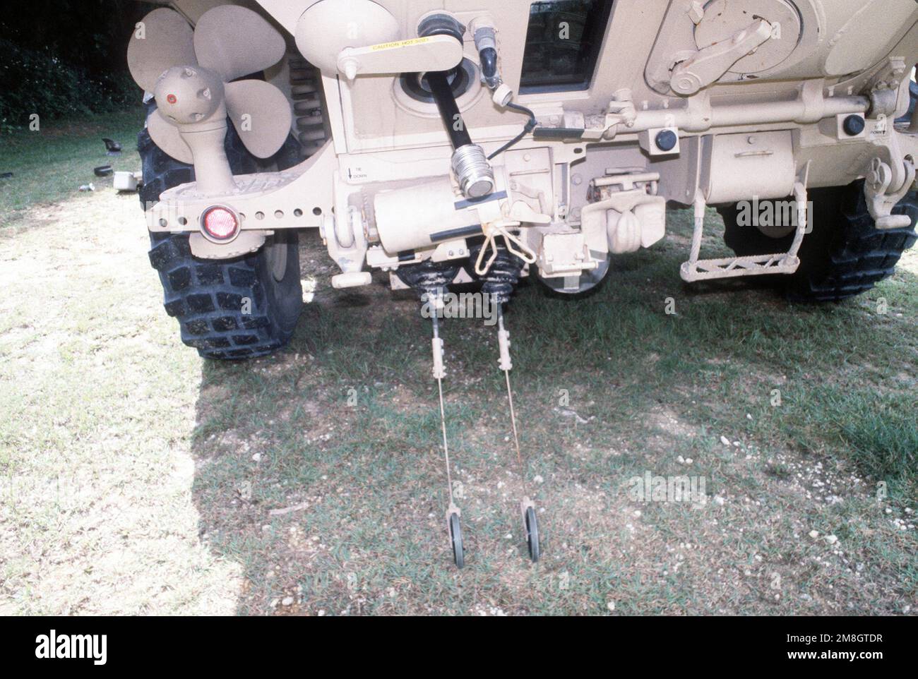 A close-up view of the rear of an M-93 Fox nuclear-biological-chemical ...