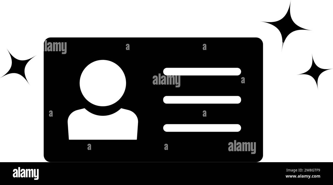 Glitter mark and identification silhouette icon. New identification. ID card. Editable vector ...