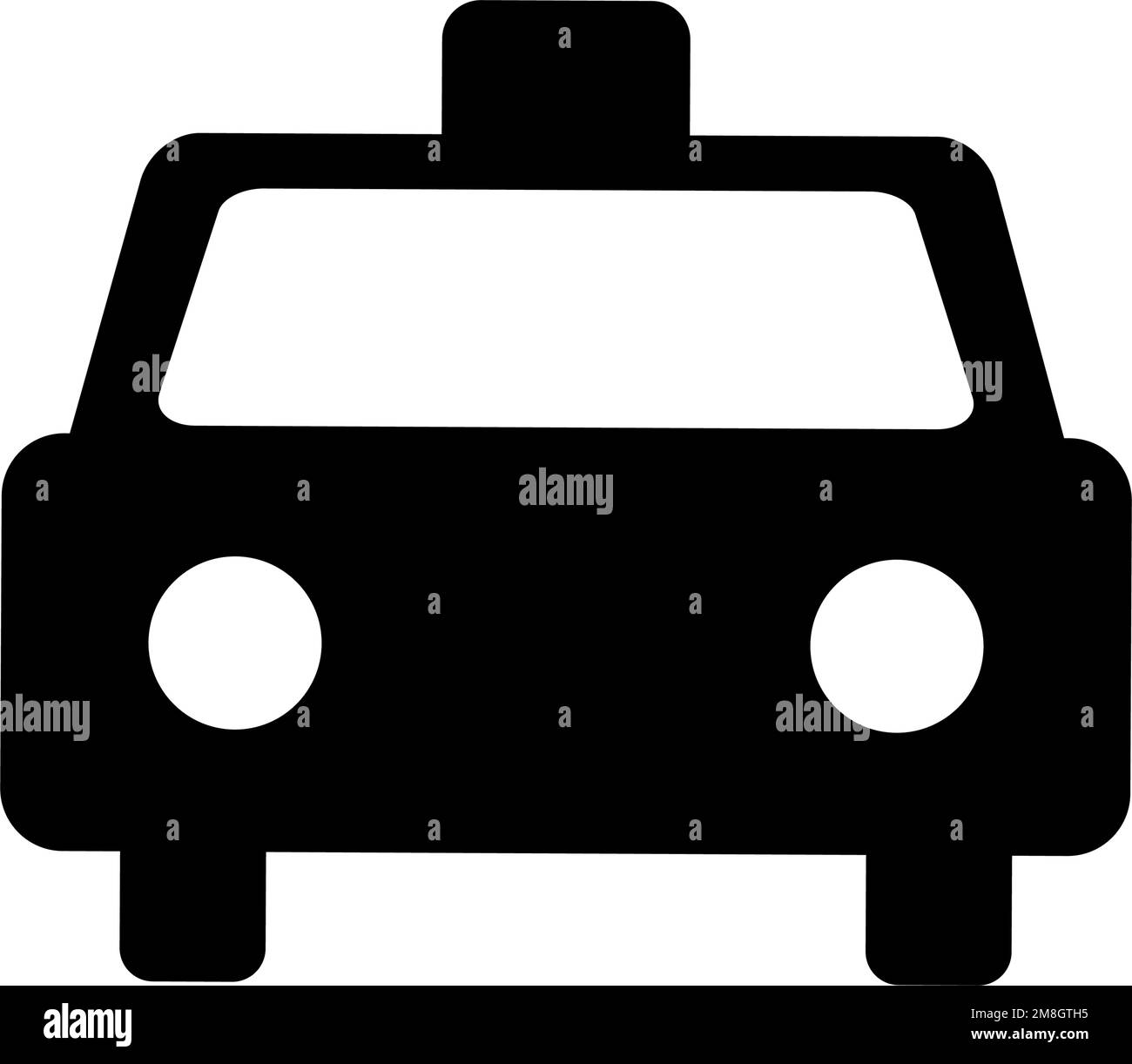 Simple cab silhouette. Taxi direction. Editable vector Stock Vector ...