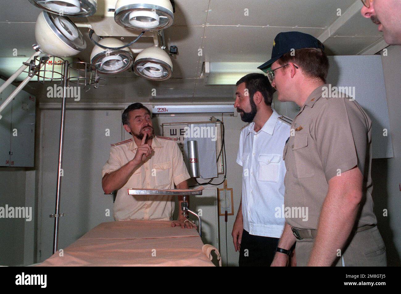 The doctor aboard the Russian guided missile destroyer Admiral ...