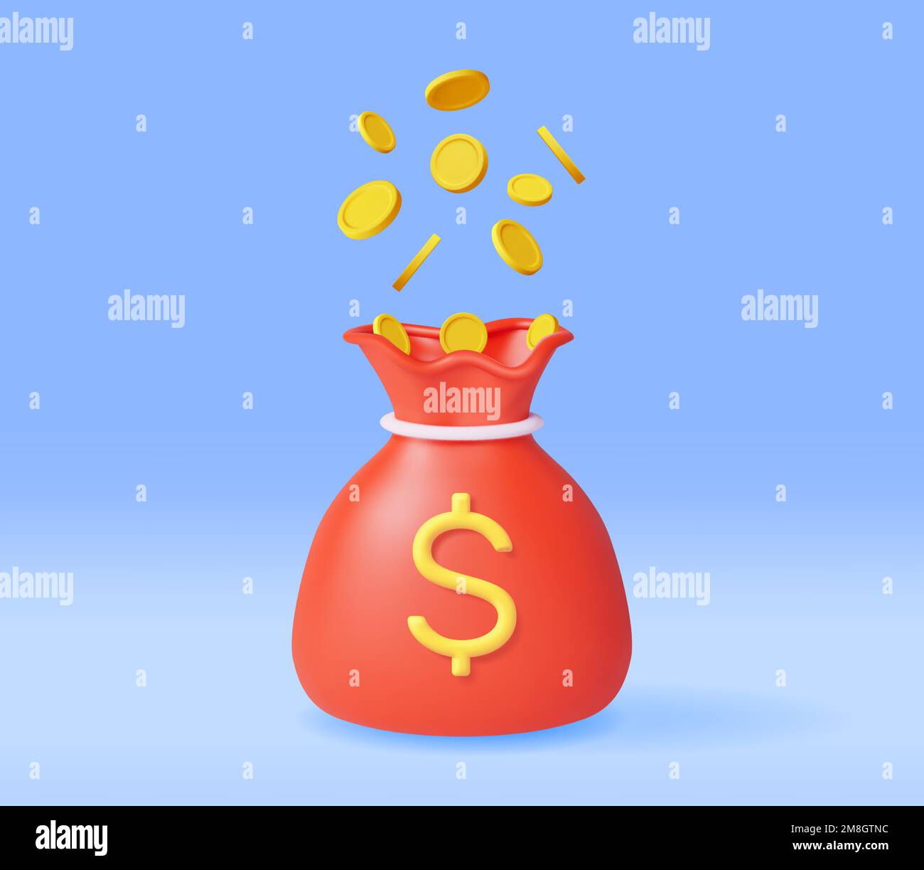 3D Money Cloth Bag with Rope and Dollar Stock Vector Image & Art - Alamy