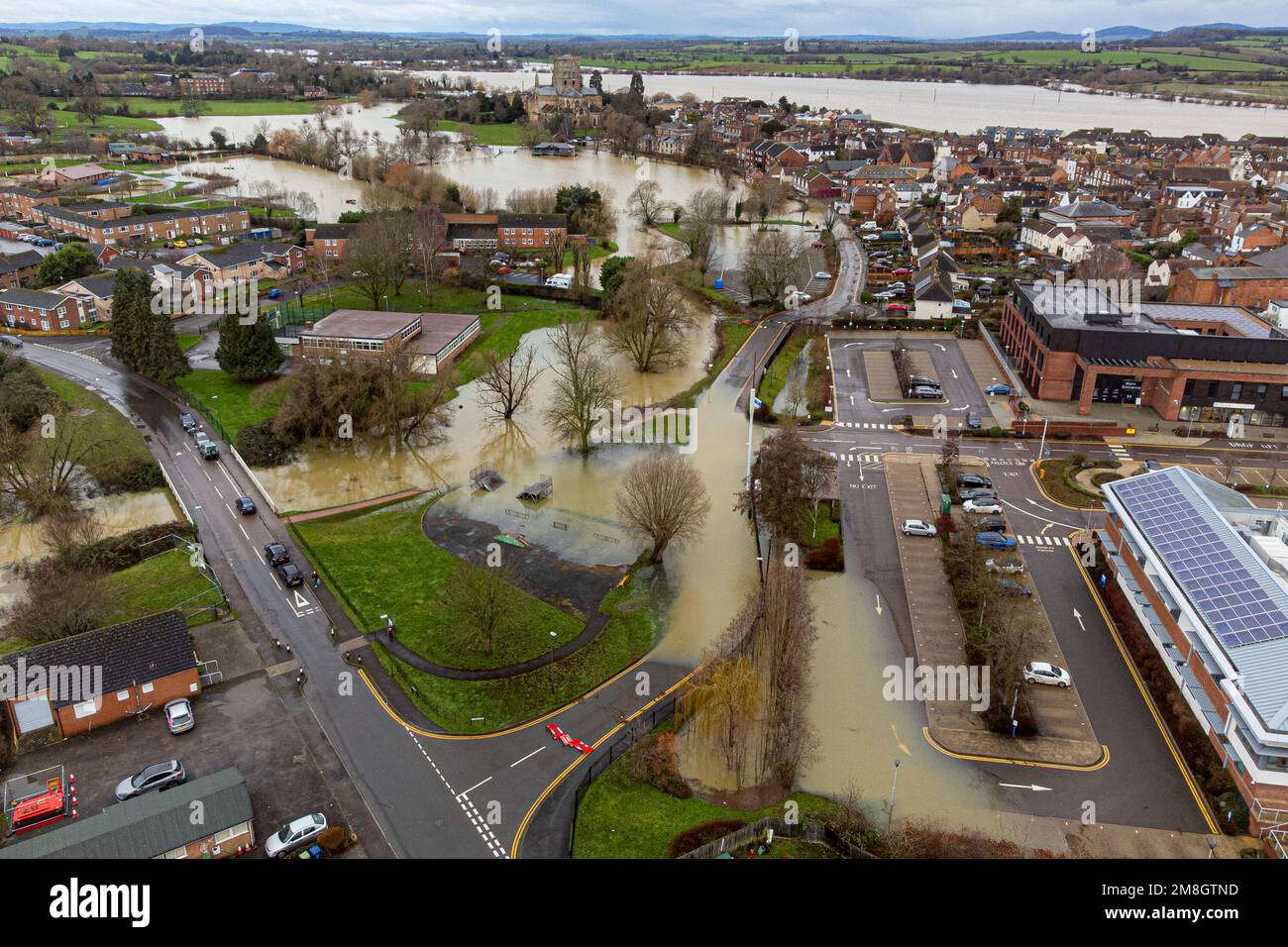 Flooding around Tewkesbury, in Gloucestershire. Heavy rain and blustery ...