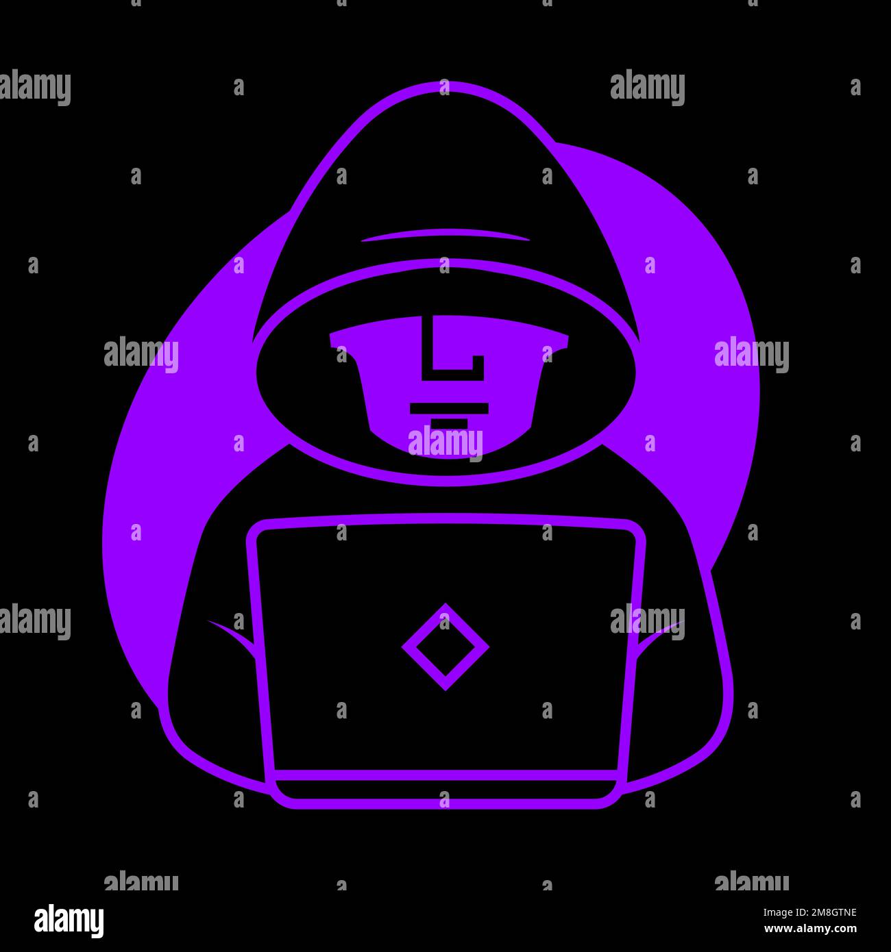 hacker at the laptop low poly wireframe. Internet security protection ...