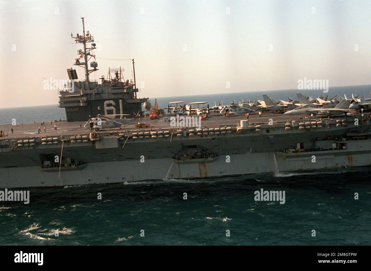 A port amidships view of the aircraft carrier USS RANGER (CV-61 ...