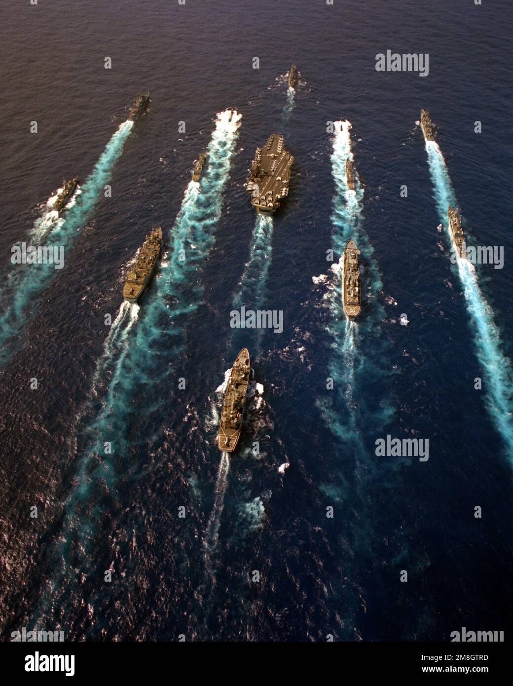 An overhead stern view of the aircraft carrier USS JOHN F. KENNEDY (CV ...