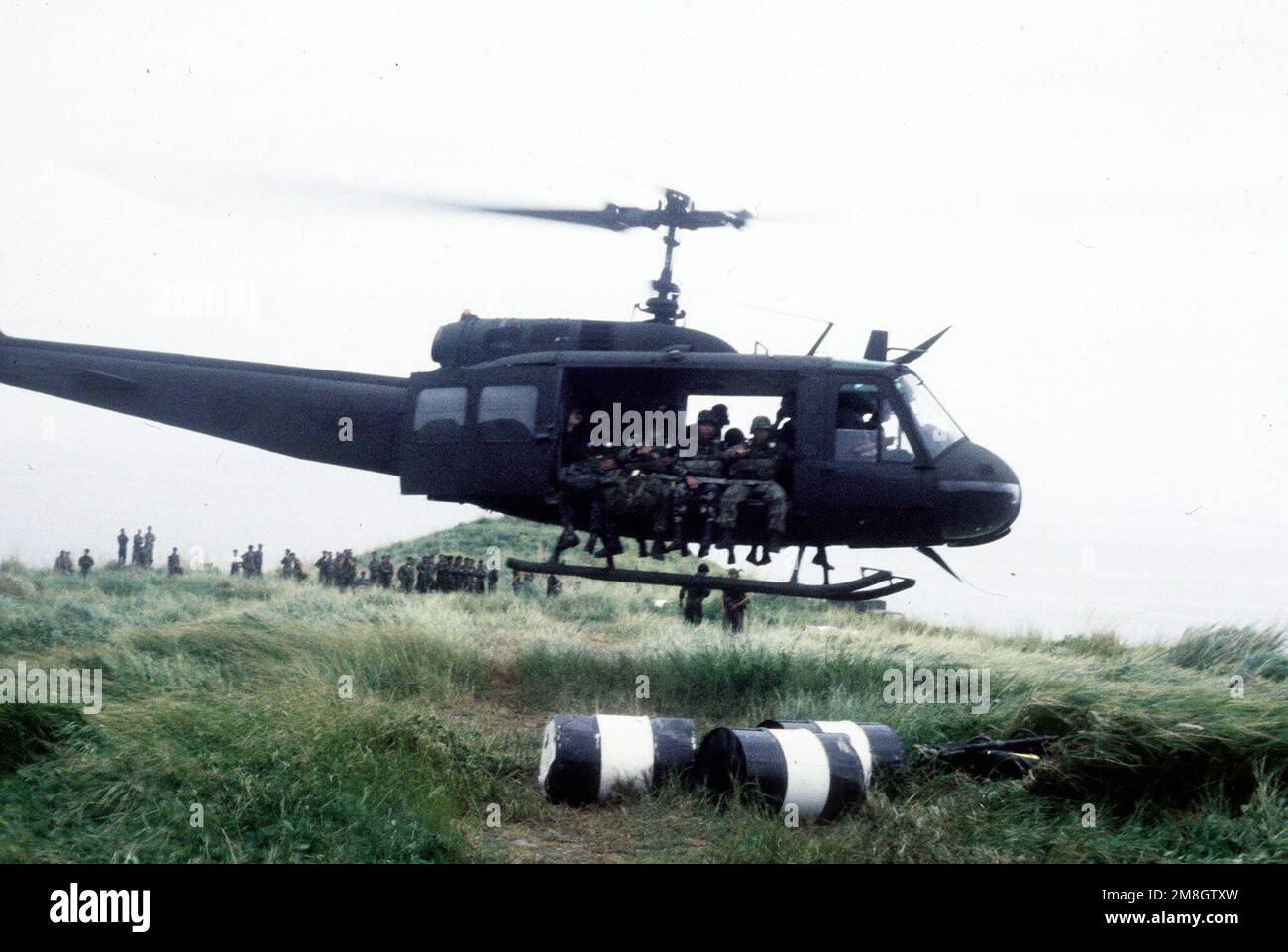 A U.S. Army helicopter takes off on an airborne mission during ...