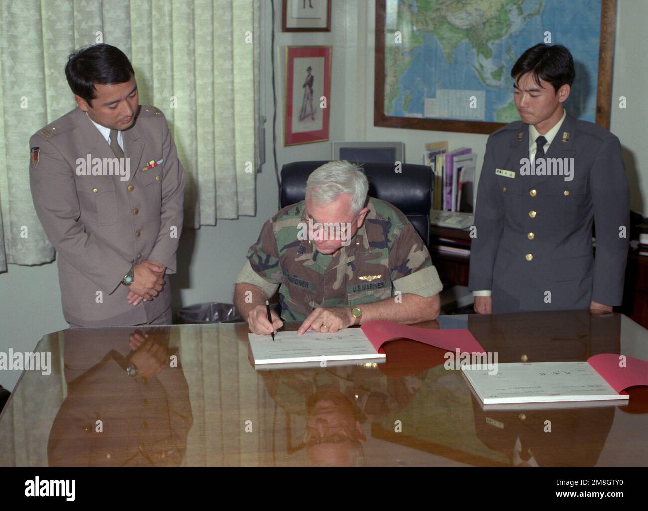 MAJ. GEN. D. R. Gardner signs part one of the Yamasukera-23 Operations ...