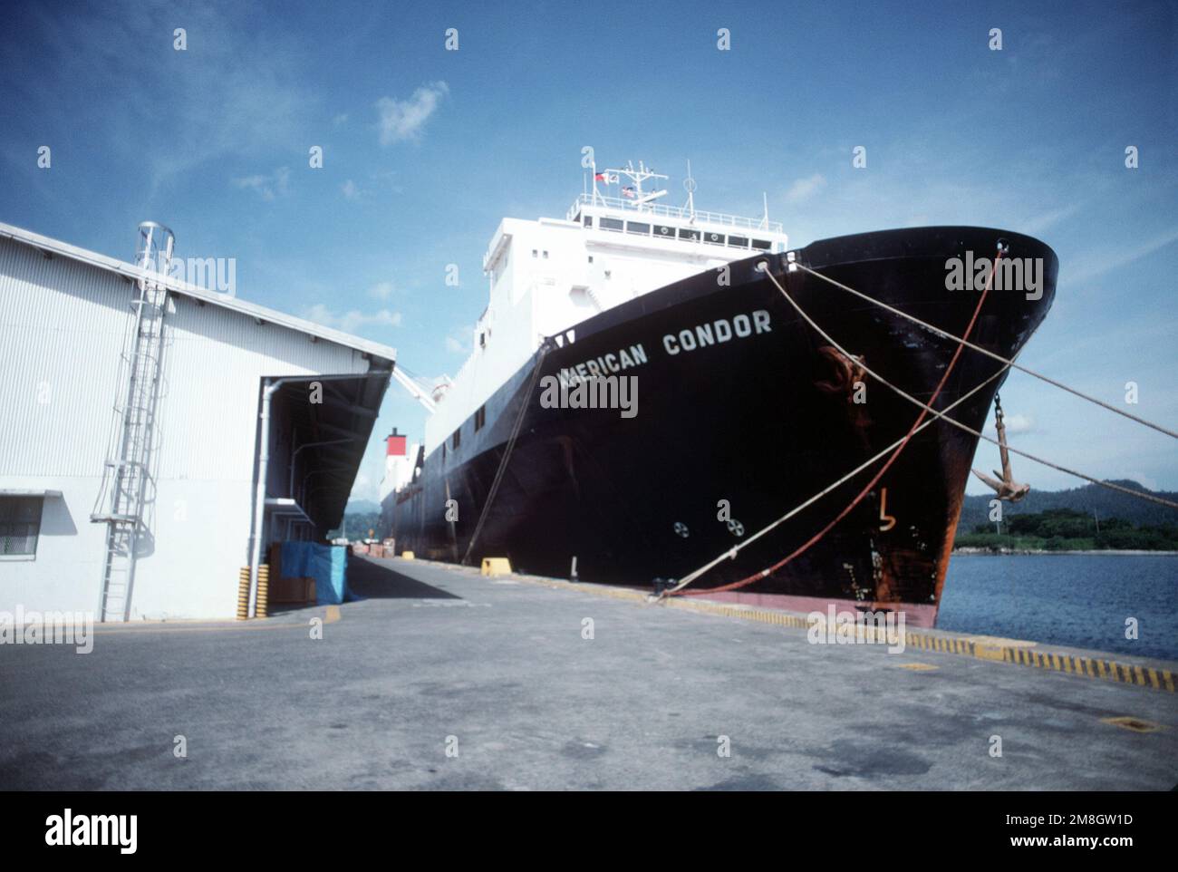 A starboard bow view of the Military Sealift Command-chartered American ...