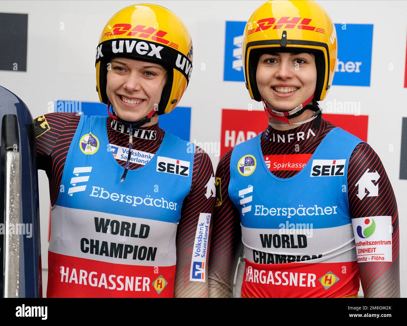 Jessica Degenhardt and Cheyenne Rosenthal og Germany smile after they ...