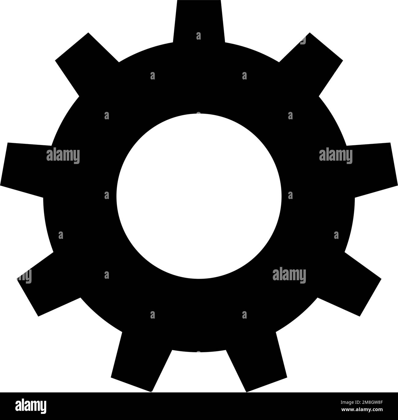 Gear silhouette icon. System icon. Composition. Editable vector Stock ...