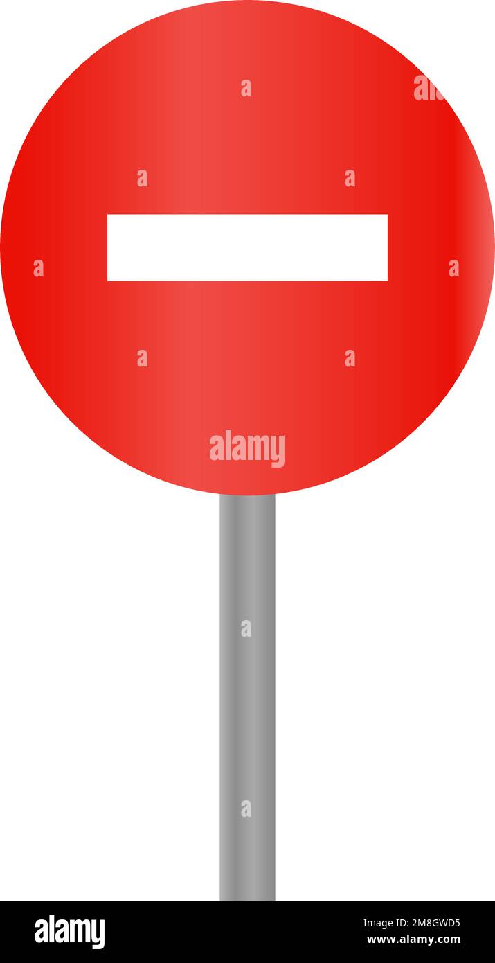 No Vehicle Entry sign and pole. Editable vector Stock Vector Image ...