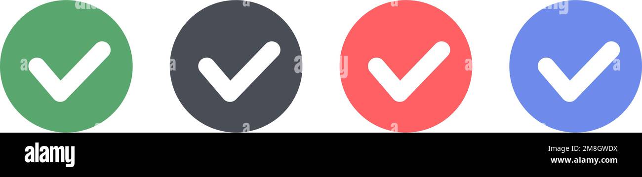 Checkmark icon set in light color. Editable vector Stock Vector Image ...