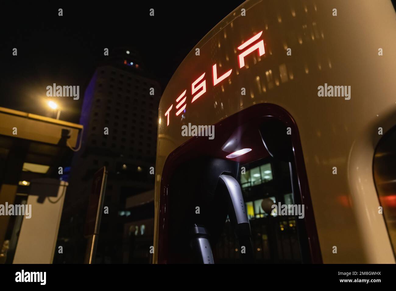 October 20, 2022 Astana, Kazakhstan: Charging station supercharger for ...