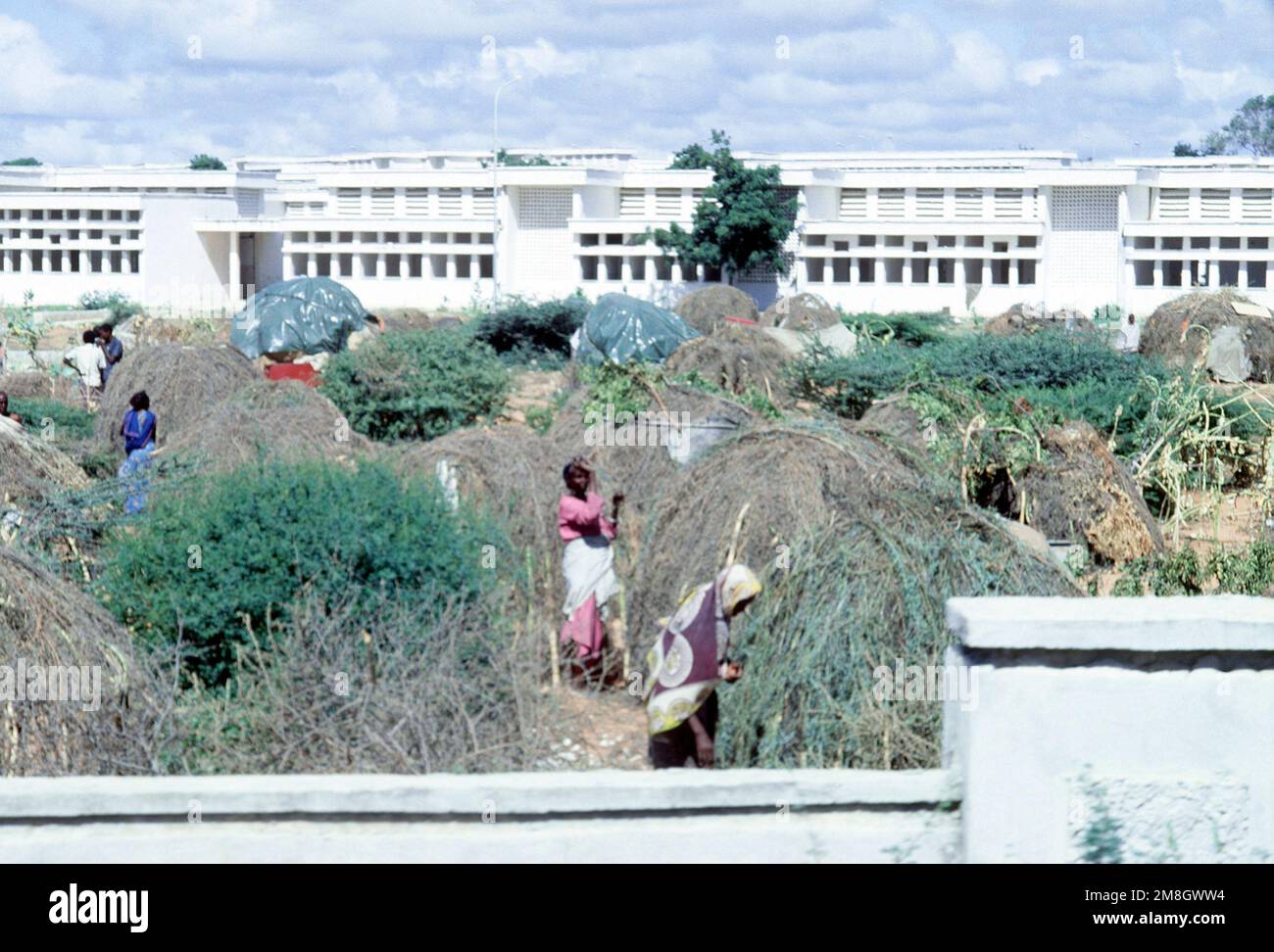 A Somali woman waves to the camera during the multinational relief ...