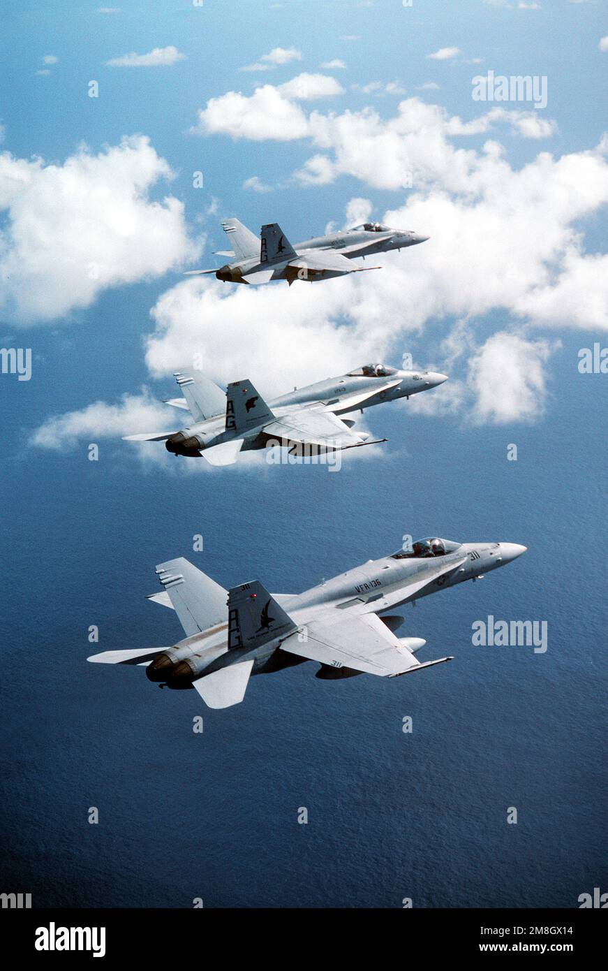 Strike Fighter Squadorn 136 (VFA-136) F/A-18C Hornet aircraft and a ...