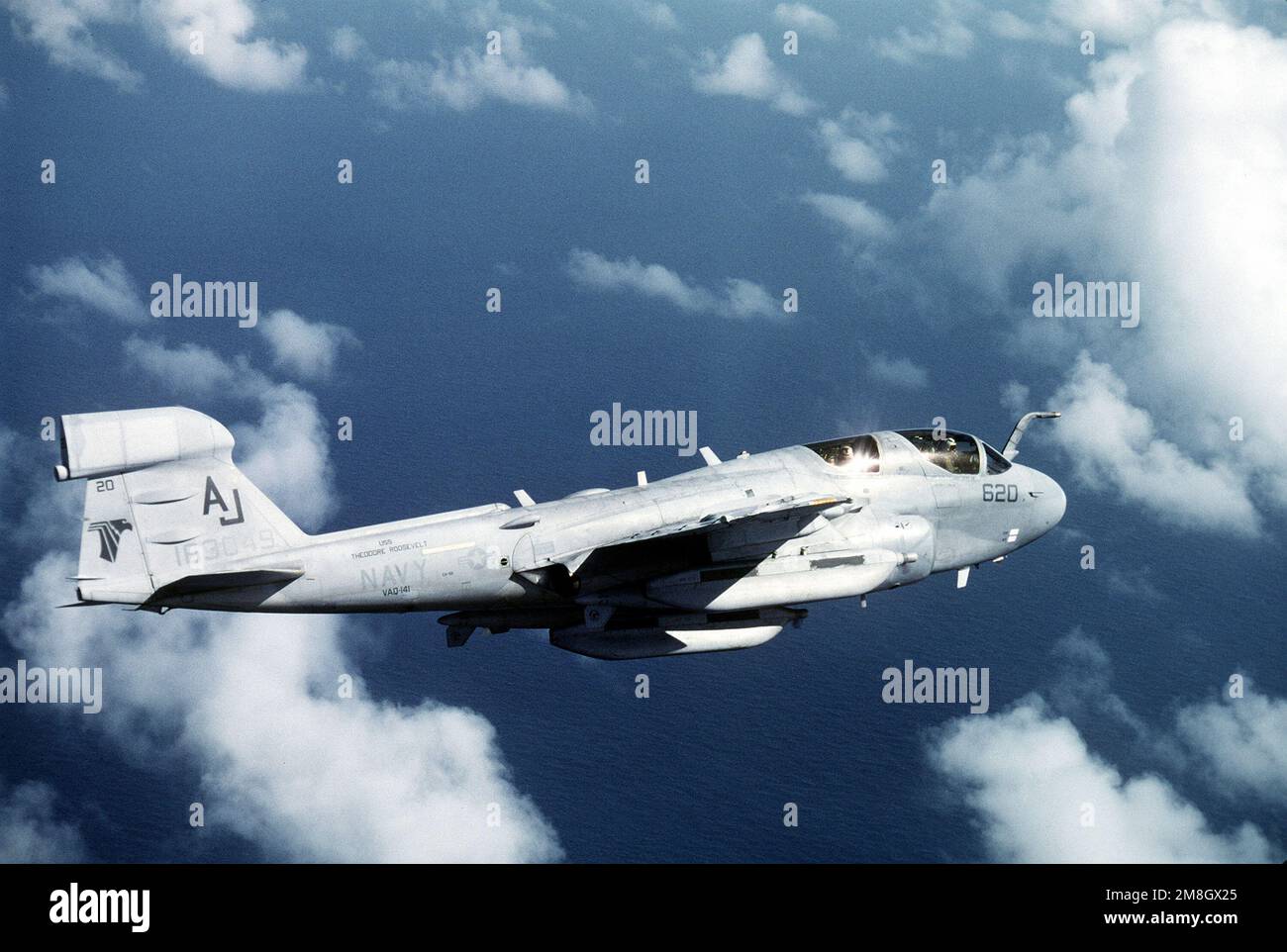 An air-to-air right side view of a Tactical Electronic Warfare Squadron ...