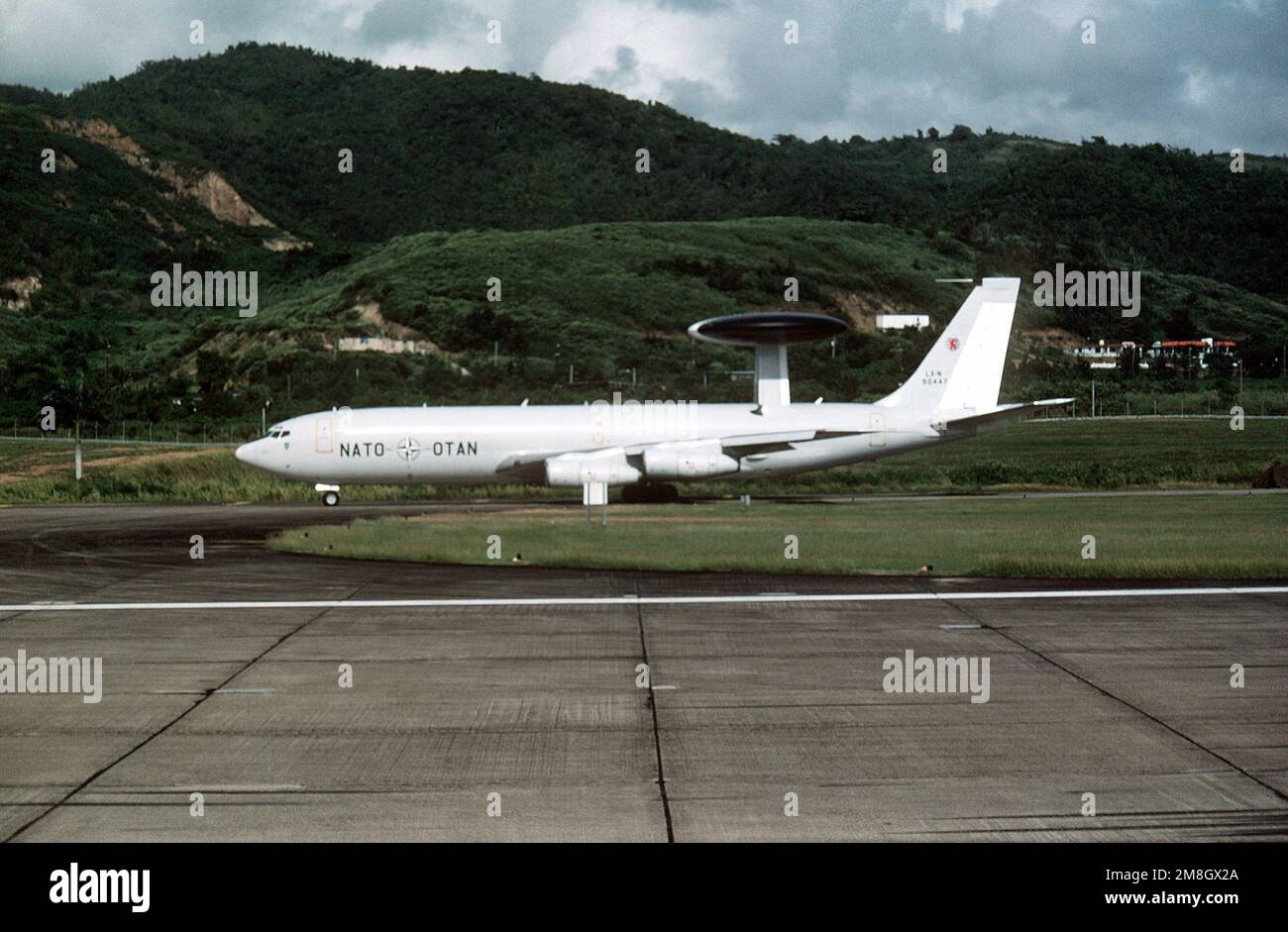 A NATO E-3A Sentry aircraft stands on the flight line. Base: Nas ...
