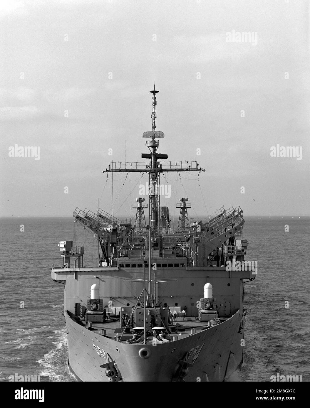 A bow view of the replenishment oiler USS SAVANNAH (AOR-4) underway in ...