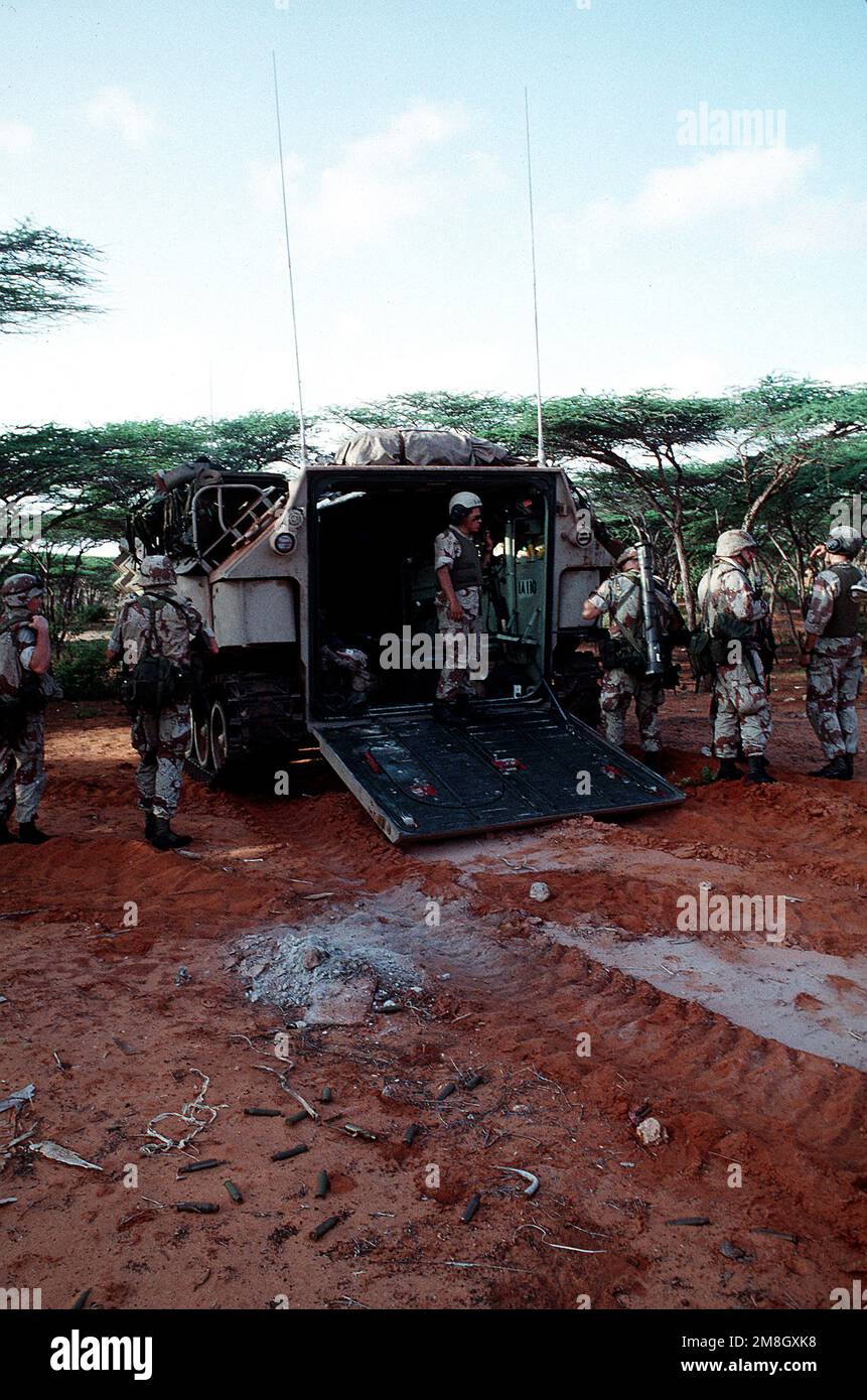 Members of G Company, 15th Marine Expeditionary Unit (MEU) exit from an ...