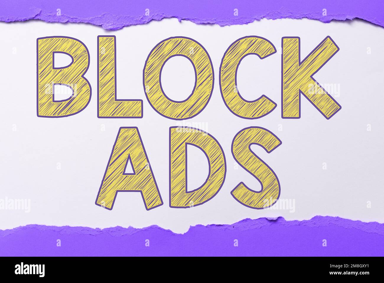 Text sign showing Block Ads. Business overview program that will remove ...