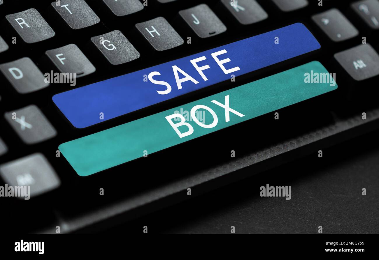 Sign displaying Safe Box. Business approach A small structure where you ...
