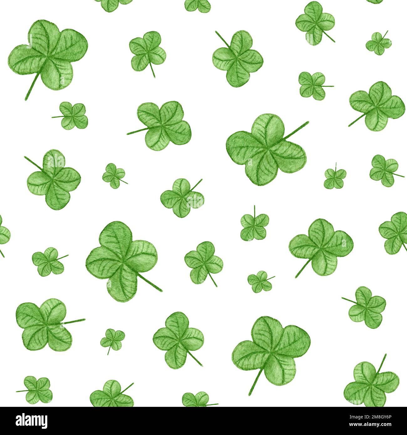 Watercolor seamless pattern with Clover for St. Patrick's Day ...