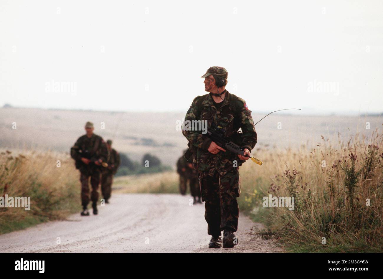 British soldiers with L85A1 Individual Weapons (IW) fitted with a ...