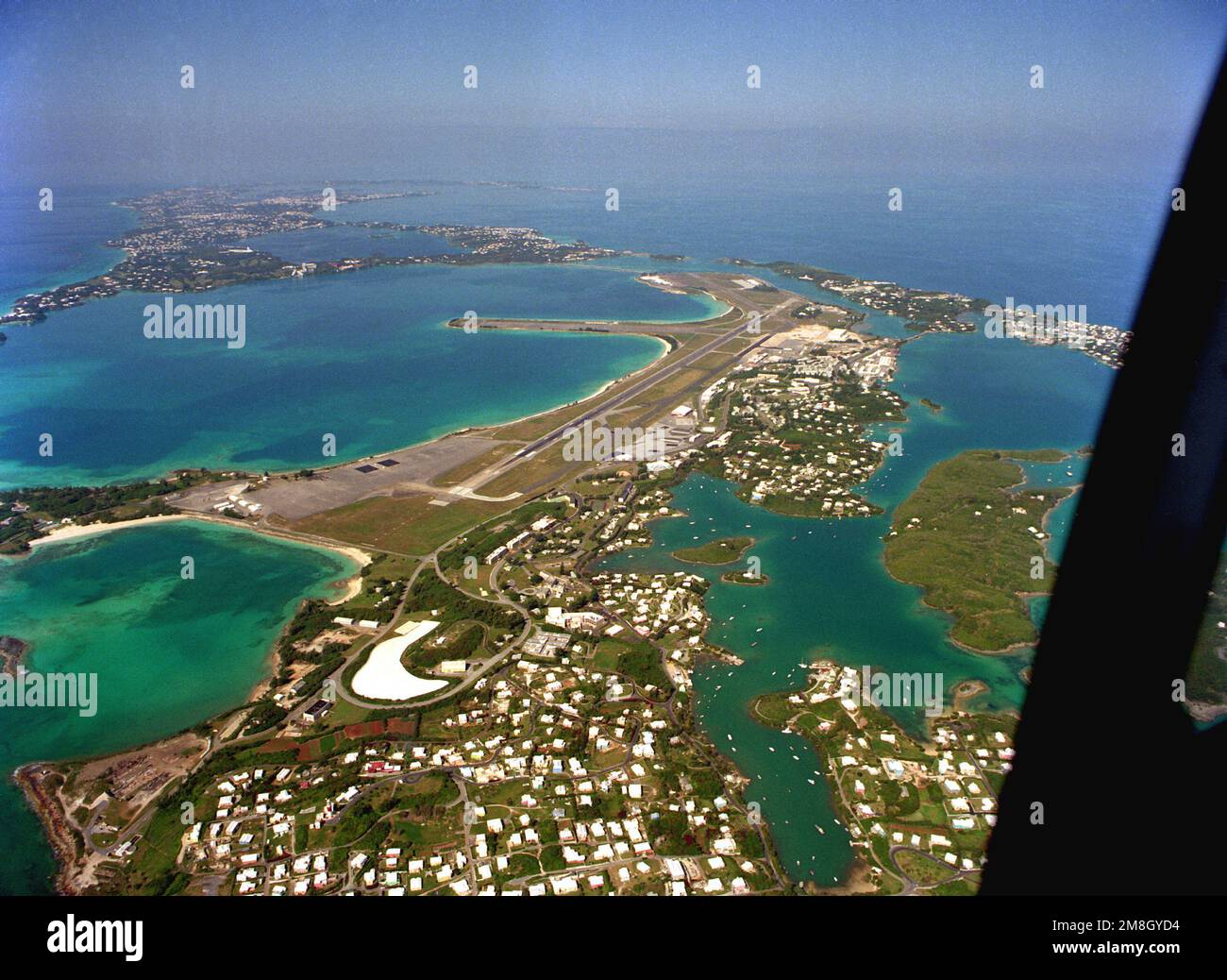 An aerial view of U.S. Naval Air Station Bermuda. Country: Bermuda (BMU Stock Photo - Alamy