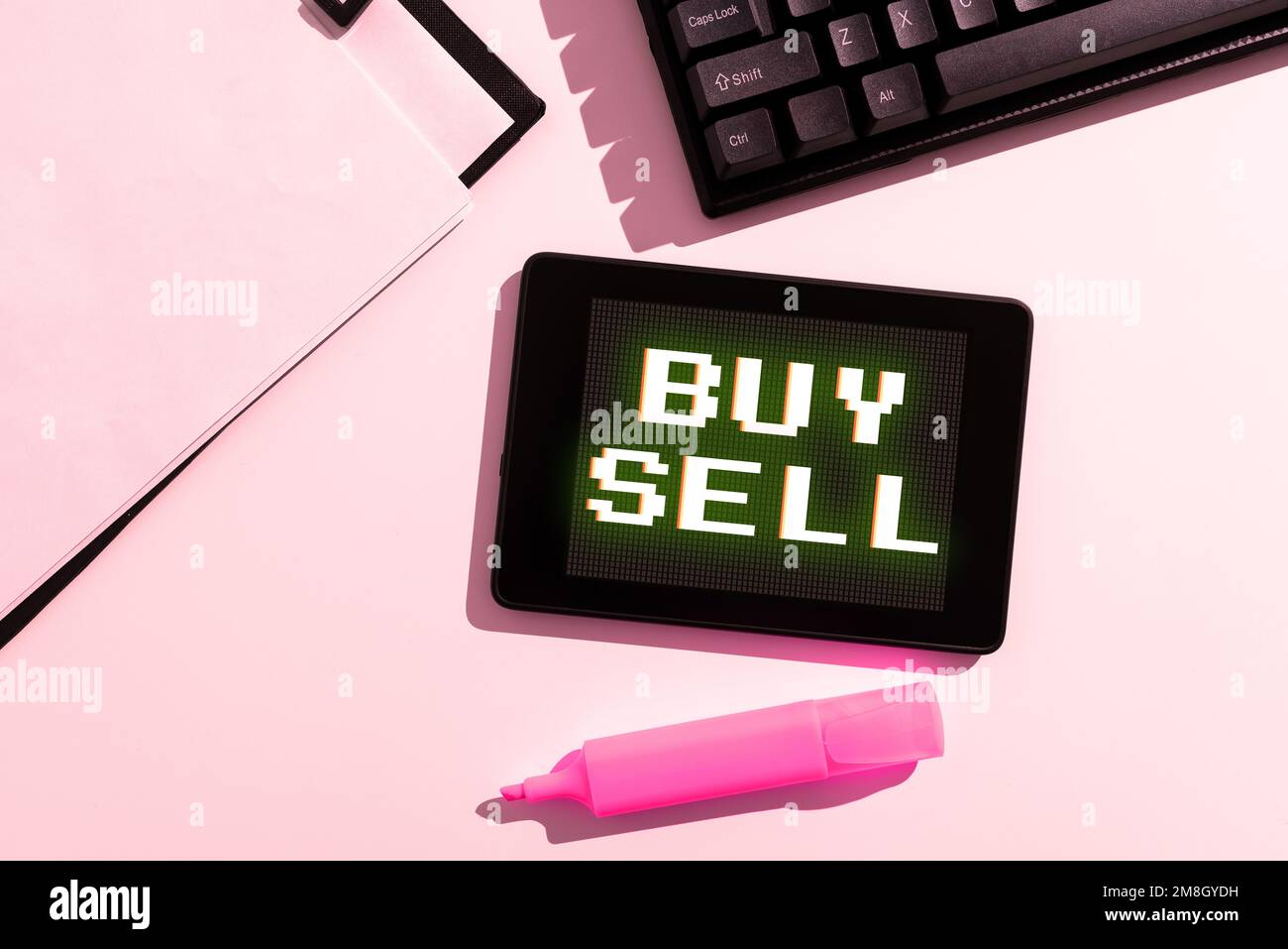 Hand writing sign Buy Sell. Business showcase The buying and selling of ...