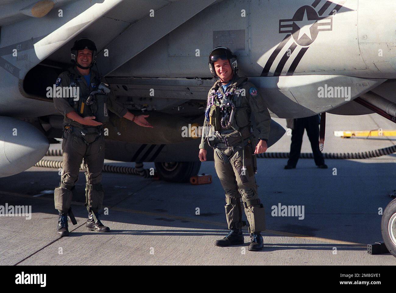 Pilot LT. Mike Davison and Squadron PHOTO Officer LT. j.g. Stephen P ...