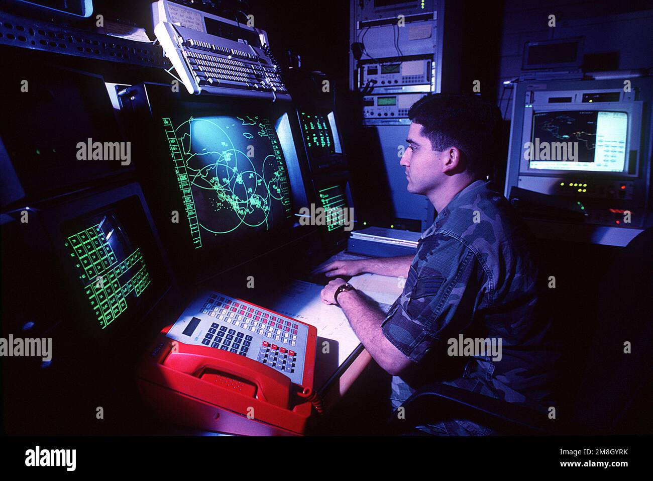 A surveillance operator at the Southern Regional Operations Center ...