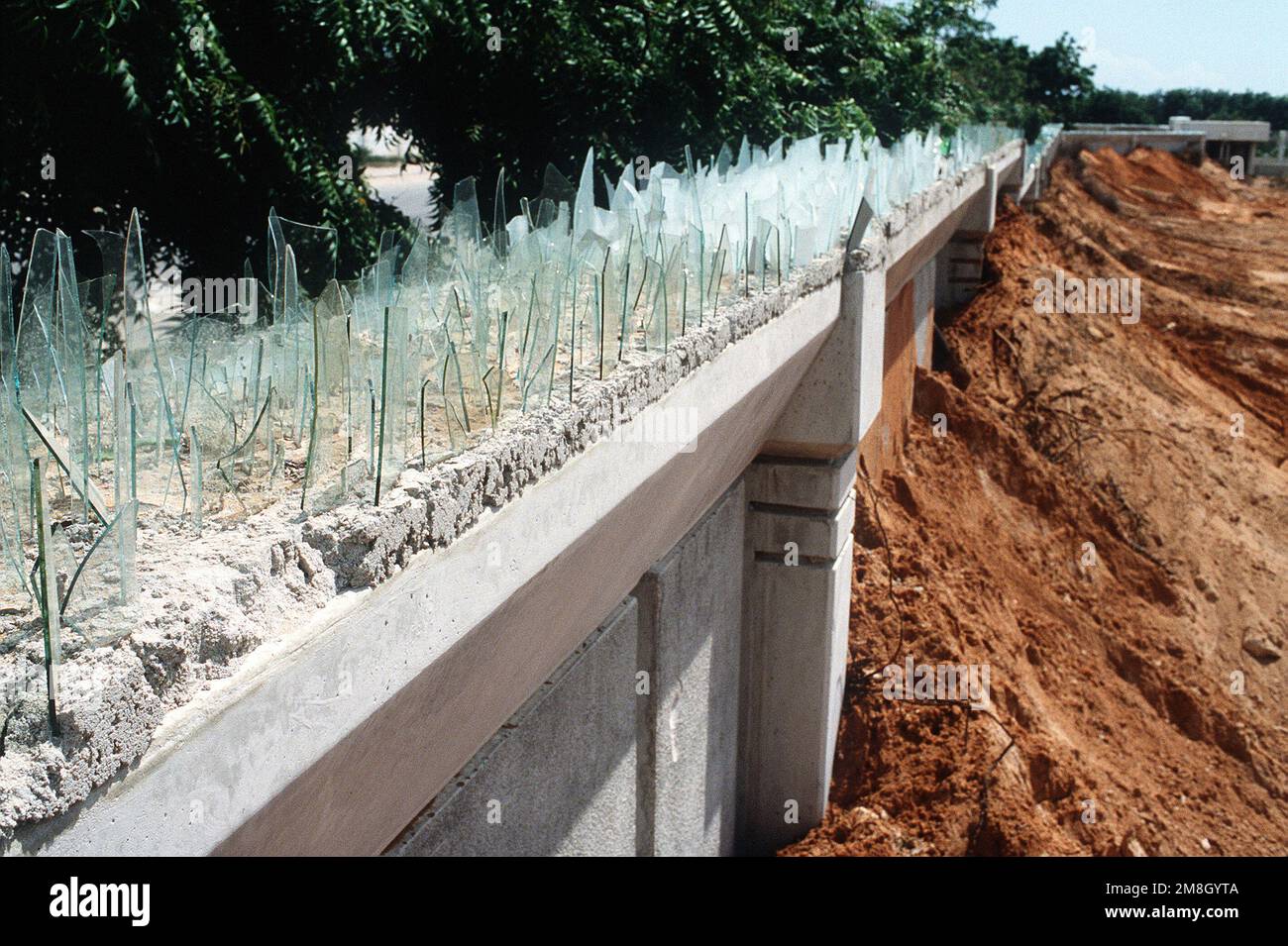 A view of a section of the wall that surrounds the Joint Task Force ...