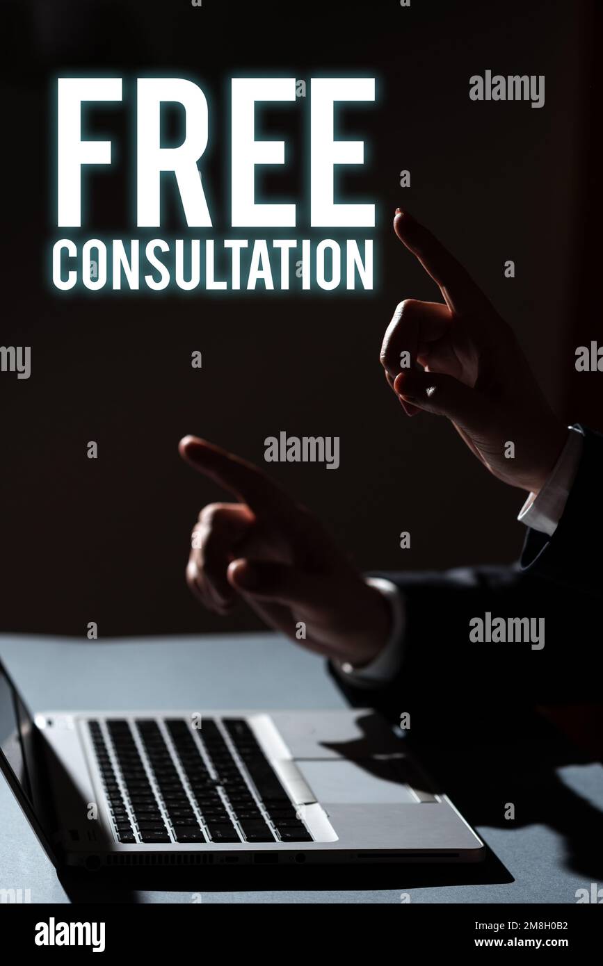 Sign displaying Free Consultation. Conceptual photo Giving medical and ...
