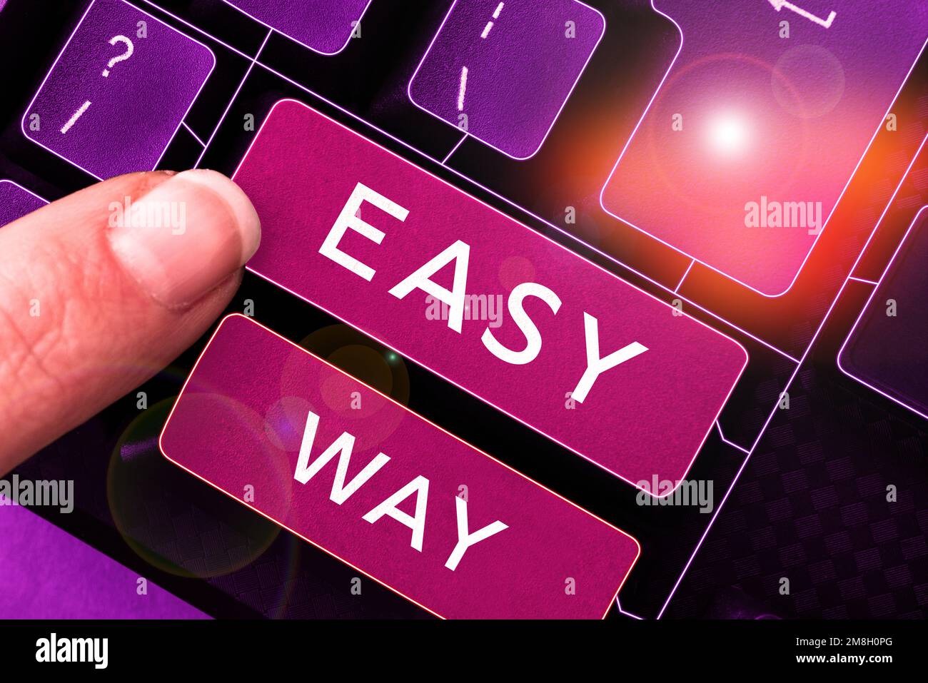 Sign displaying Easy Way. Concept meaning making hard decision between ...