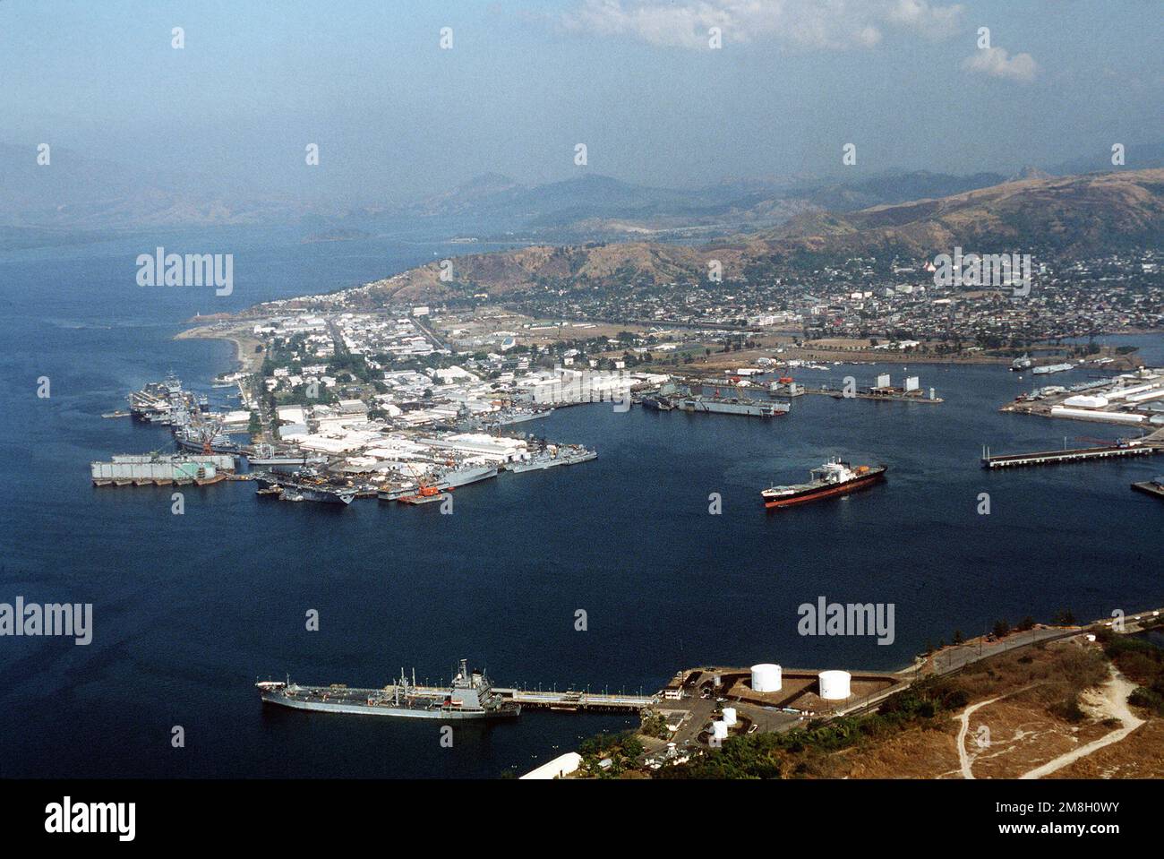 An aerial view of the station. The transport oiler USNS SUSQUEHANNA (T ...