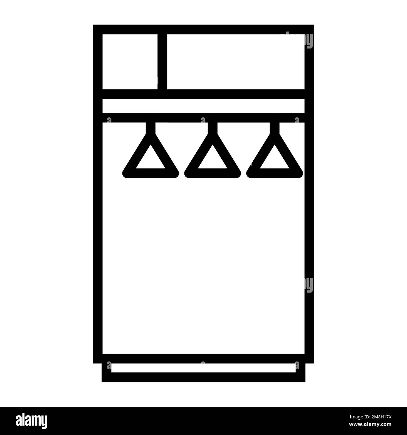 Wardrobe icon line isolated on white background. Black flat thin icon ...