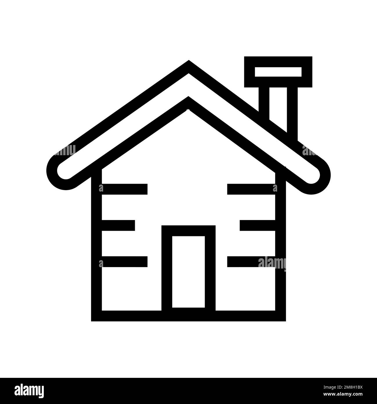 Cabin line icon isolated on white background. Black flat thin icon on ...