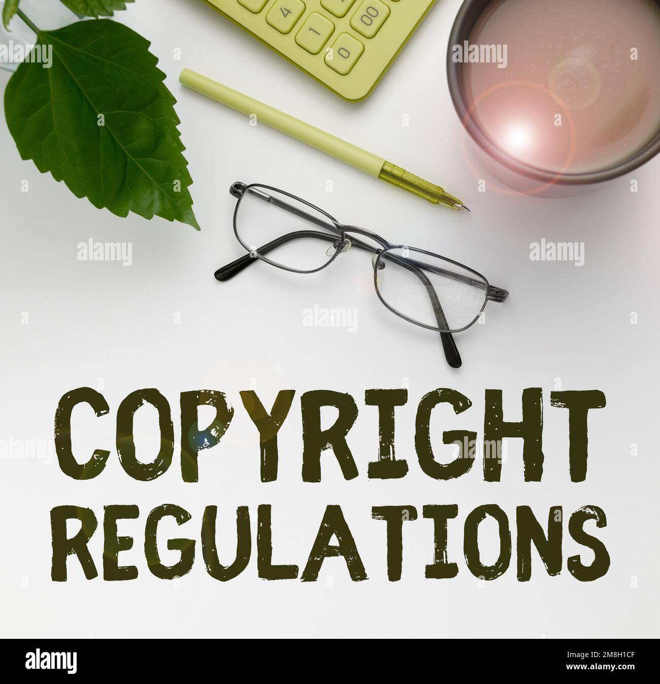 Sign displaying Copyright Regulations. Business concept body of law ...