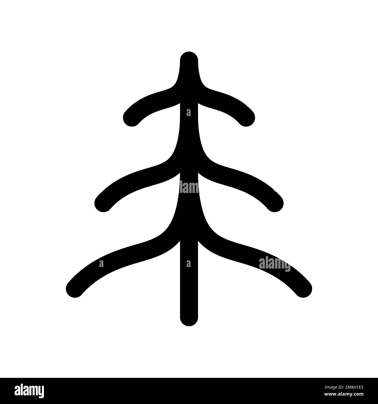 Pine line icon isolated on white background. Black flat thin icon on ...