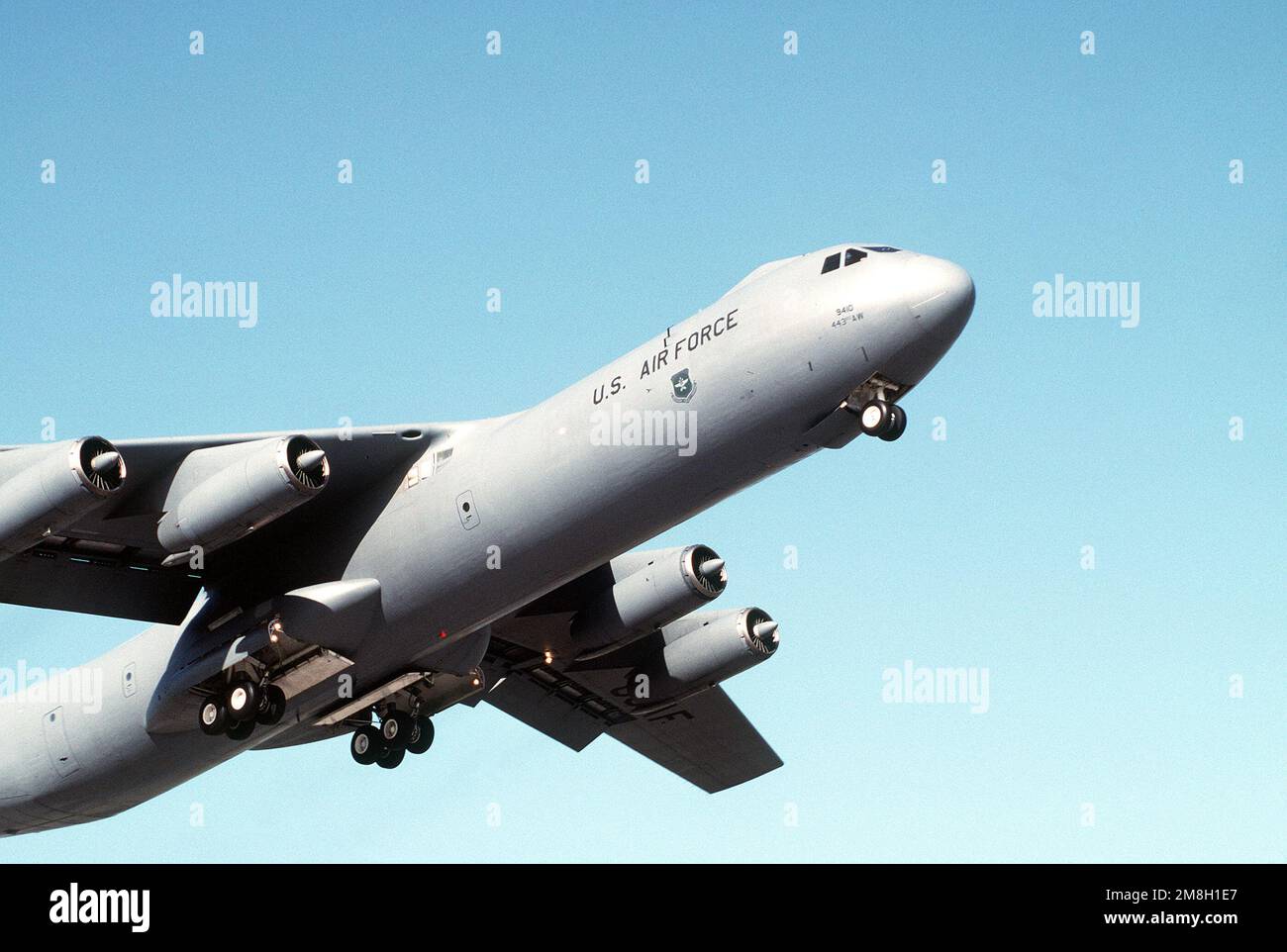 A C-141B Starlifter aircraft assigned to the 443rd Airlift Wing (443rd ...