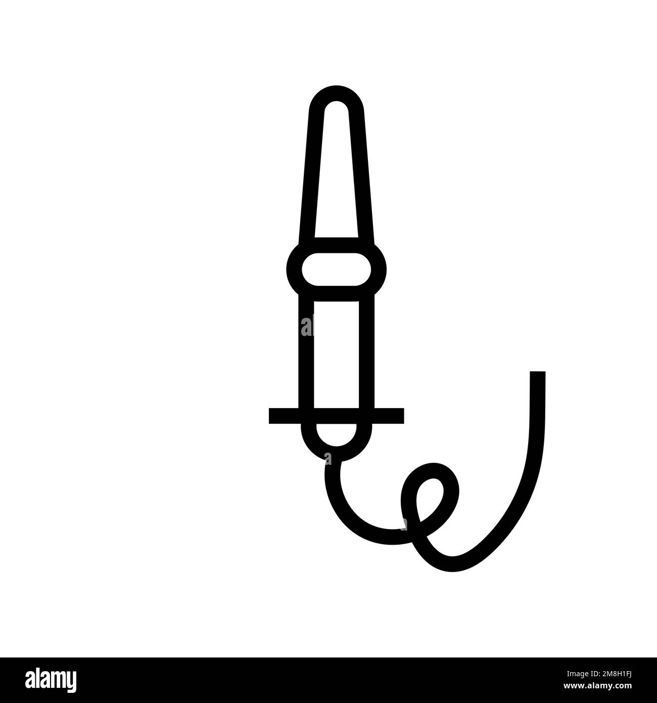 Fire extinguisher line icon isolated on white background. Black flat ...