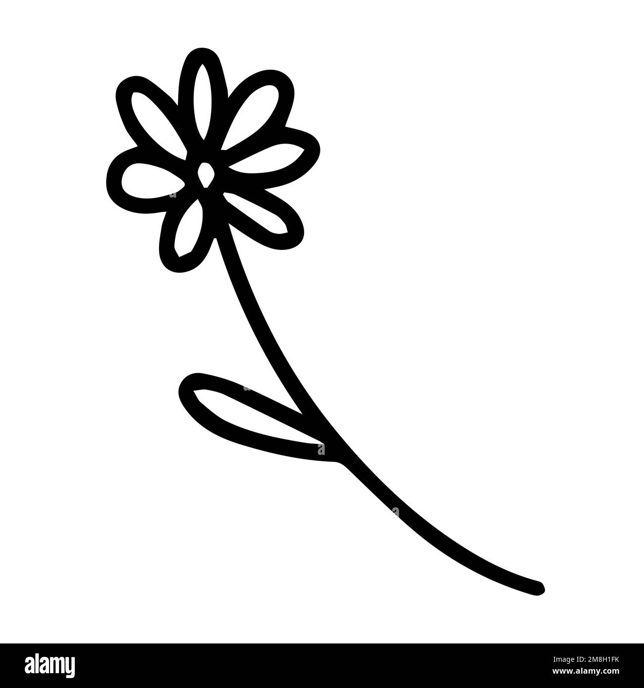 Vector illustration flower simple Black and White Stock Photos & Images ...