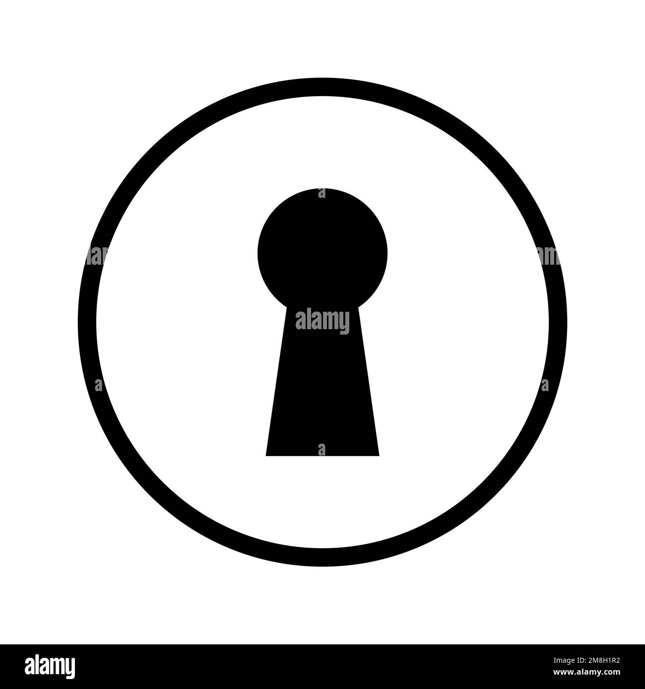 Keyhole line icon isolated on white background. Black flat thin icon on ...