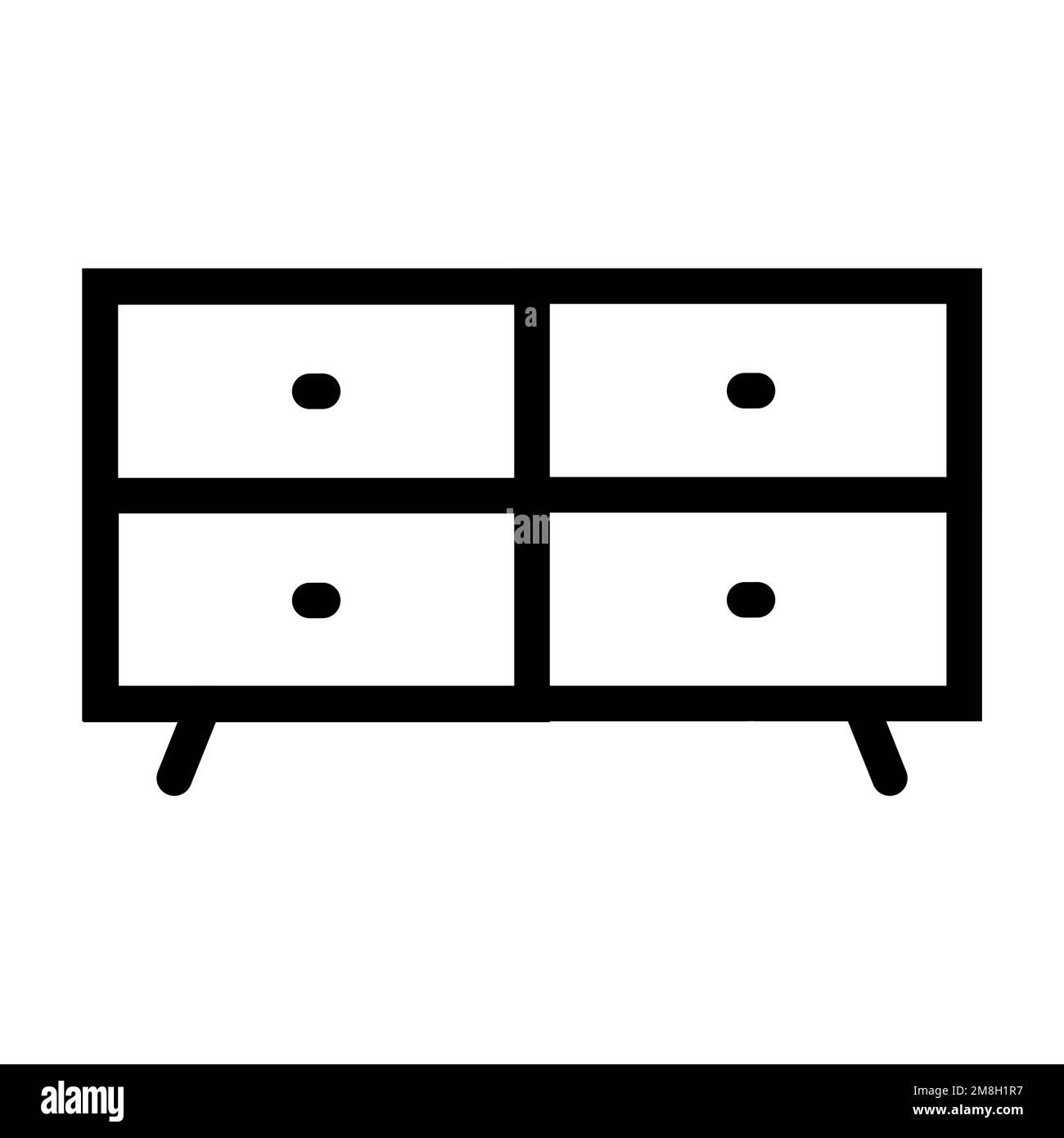 Bookshelf icon line isolated on white background. Black flat thin icon ...